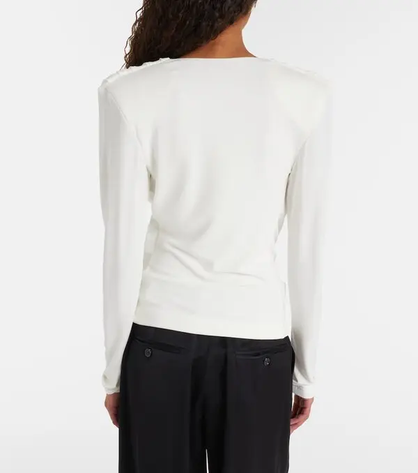 Wardrobe.NYC Draped Jersey Top - White