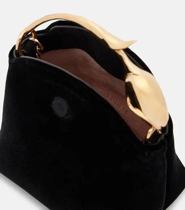 Erdem Bloom Micro Velvet Top-handle Bag - Black