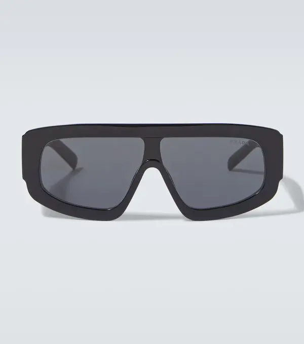 Prada Logo Shield Sunglasses - Black