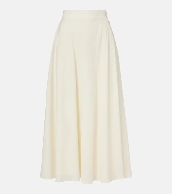 Ralph Lauren Kenzie Wool-blend Midi Skirt - White