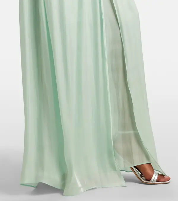 Costarellos Ruffled Georgette Gown