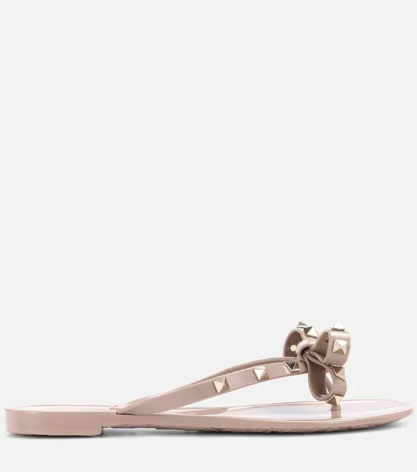 Valentino Garavani Rockstud Pvc Thong Sandals - Pink