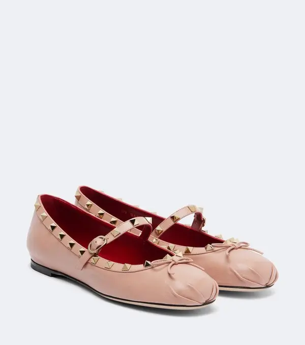 Valentino Garavani Rockstud Mary Jane Flats - Pink