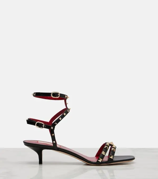 Valentino Garavani Rockstud Leather Slingback Sandals - Black