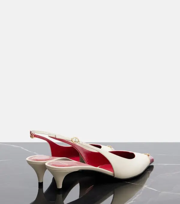 Valentino Garavani Heartip Leather Slingback Pumps