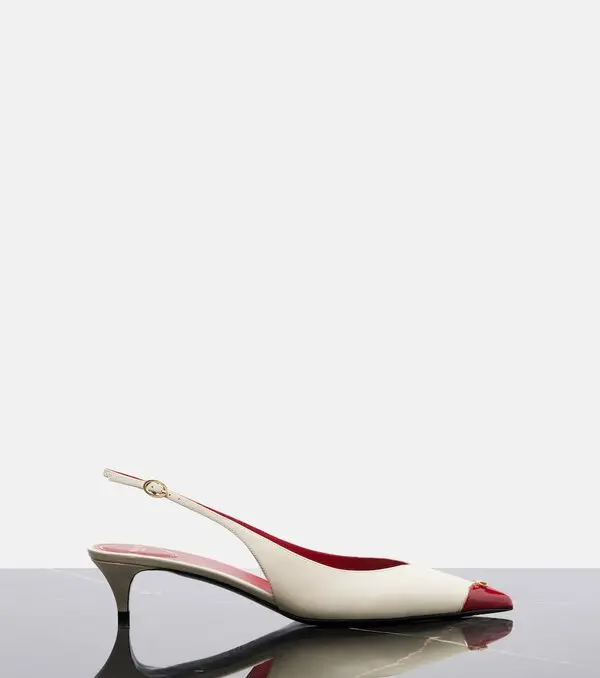 Valentino Garavani Heartip Leather Slingback Pumps