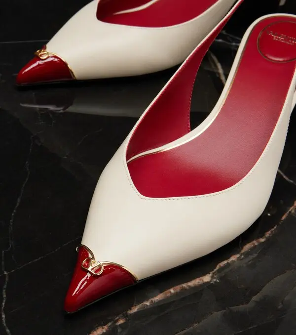 Valentino Garavani Heartip Leather Slingback Pumps