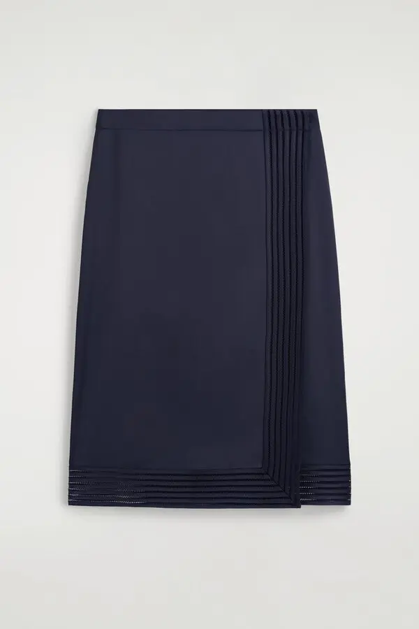 Cos Open-stitch Wrap Skirt - Navy