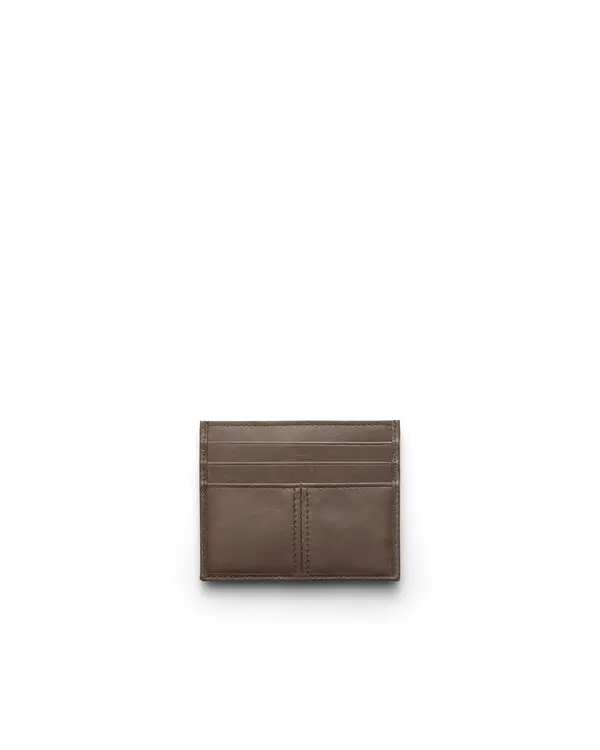 Prada Leather Card Holder - Grey
