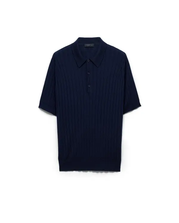 Prada Cashmere And Silk Polo Shirt - Blue