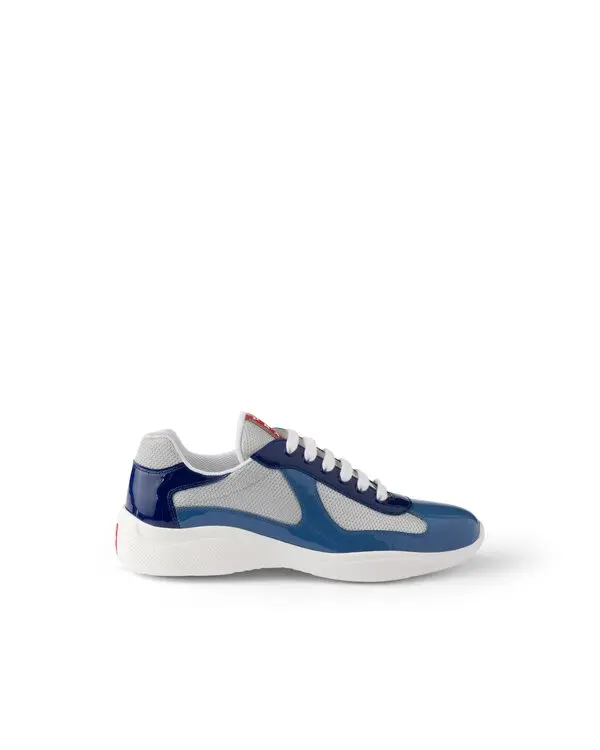 Prada Patent Leather And Technical Fabric America's Cup Sneakers - Blue