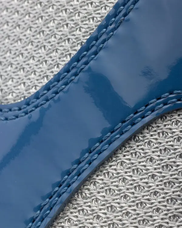 Prada Patent Leather And Technical Fabric America's Cup Sneakers - Blue