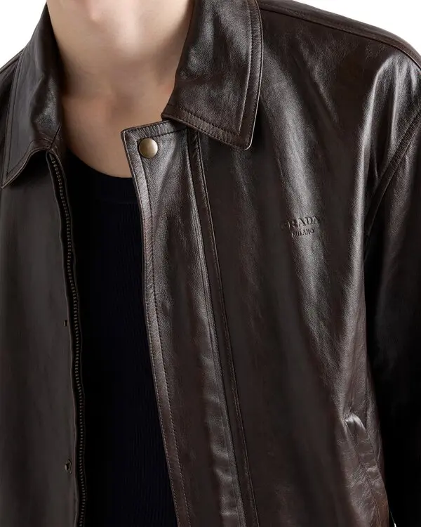 Prada Nappa Leather Bomber Jacket