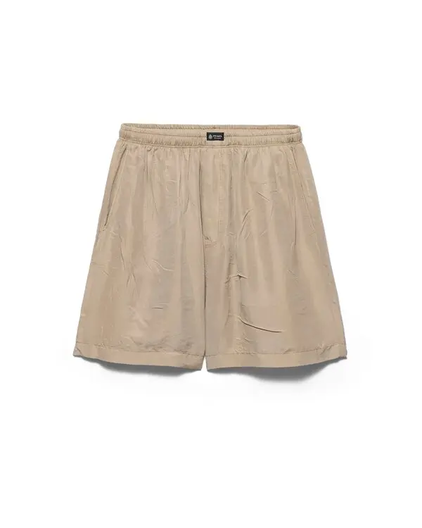 Prada Silk Blend Shorts With Vintage Finish