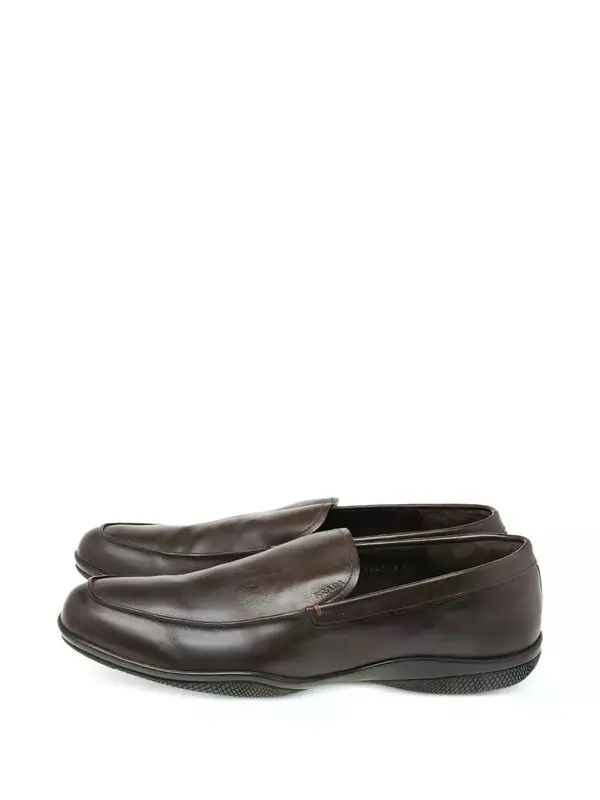 Prada Leather Loafers - Brown