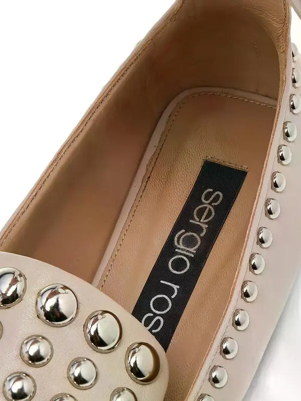 SERGIO ROSSI Studded Ankle-cuff Ballet Flats