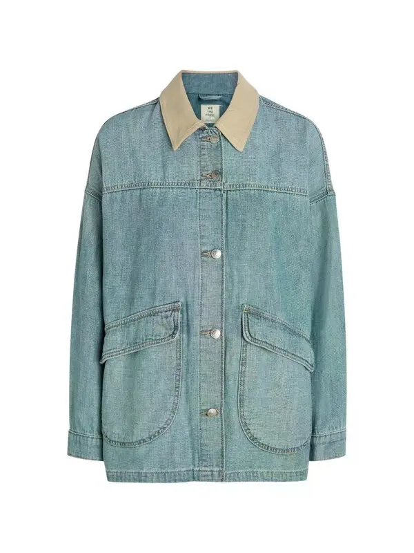 Free People We The Free Contrast-collar Denim Jacket
