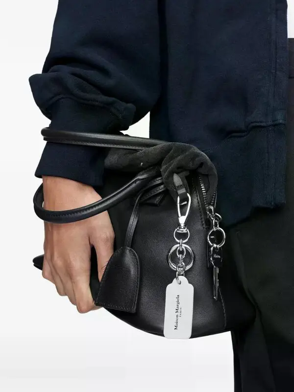 MAISON MARGIELA Double Tag Confetti-print Keyring - White