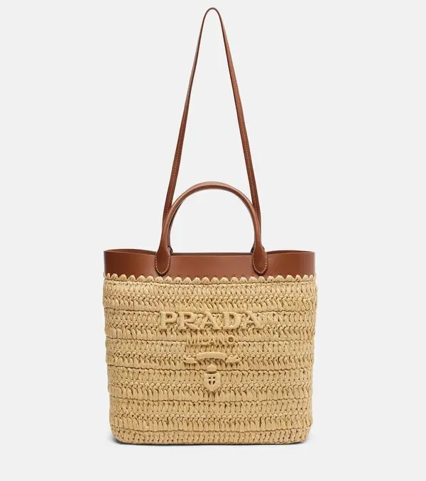 Prada Crochet Raffia Tote Bag