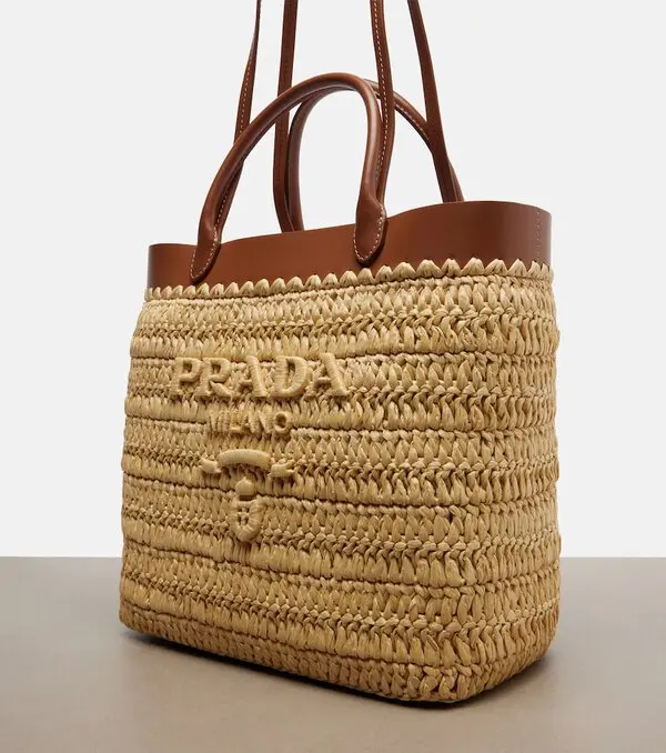 Prada Crochet Raffia Tote Bag