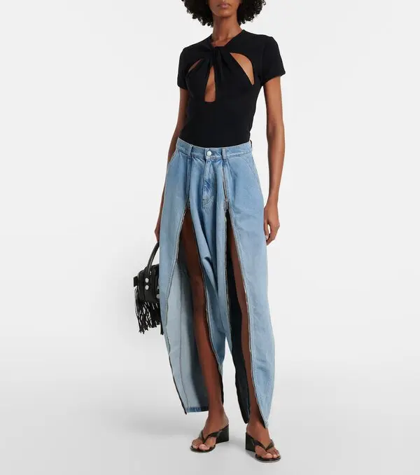 Coperni Front Slit Balloon Jeans In Light