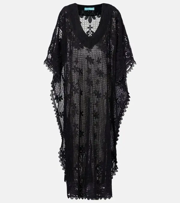 Melissa Odabash Yasin Cotton-blend Lace Kaftan - Black