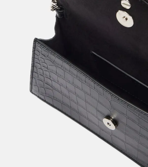 Alexander McQueen Skull Croc-effect Leather Clutch