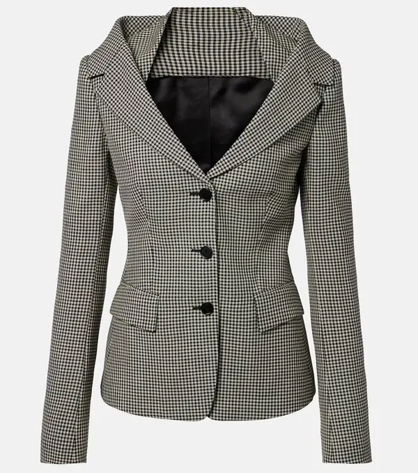 Alexander McQueen Gingham Layered Blazer