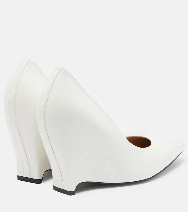 MAISON MARGIELA Leather Pointed Toe Wedge Pumps