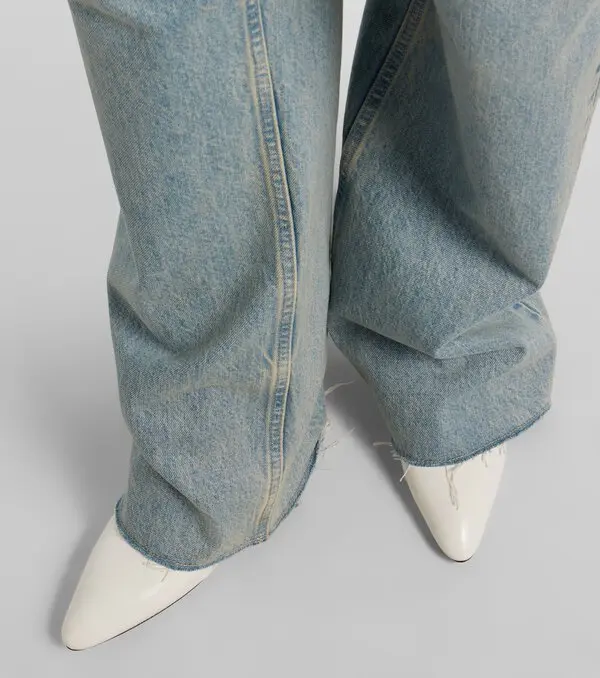 MAISON MARGIELA Leather Pointed Toe Wedge Pumps