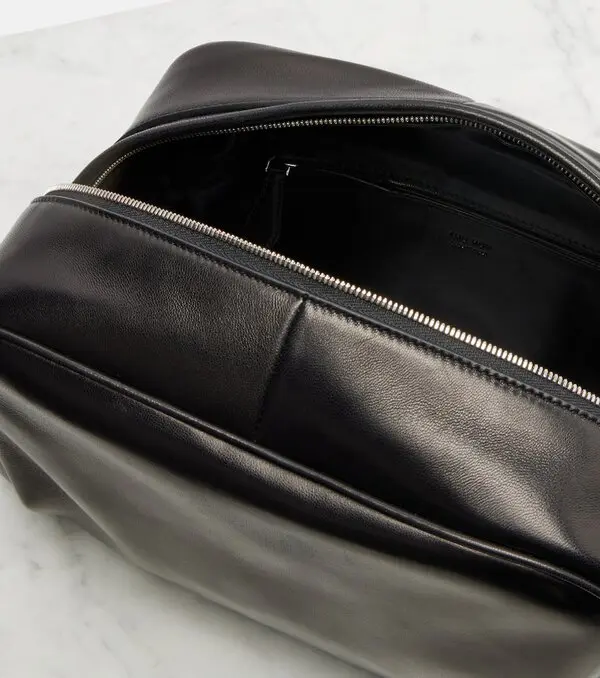 THE ROW Leila Small Leather Clutch - Black