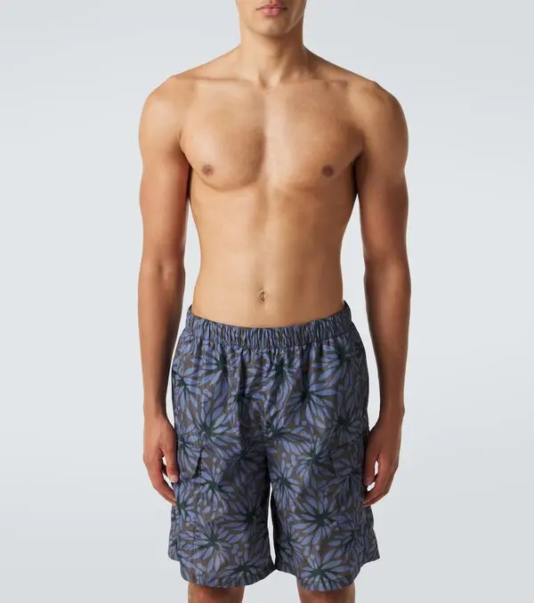Prada Re-nylon Floral Swim Trunks - Grey