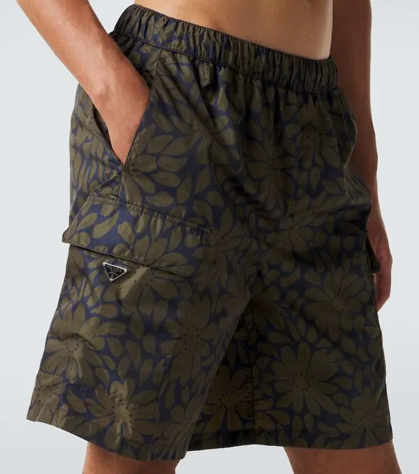 Prada Re-nylon Floral Swim Trunks - Blue