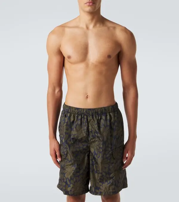 Prada Re-nylon Floral Swim Trunks - Blue