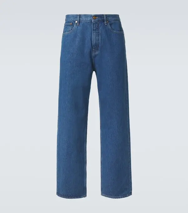 JIL SANDER Straight Leg Jeans In Medium Denim