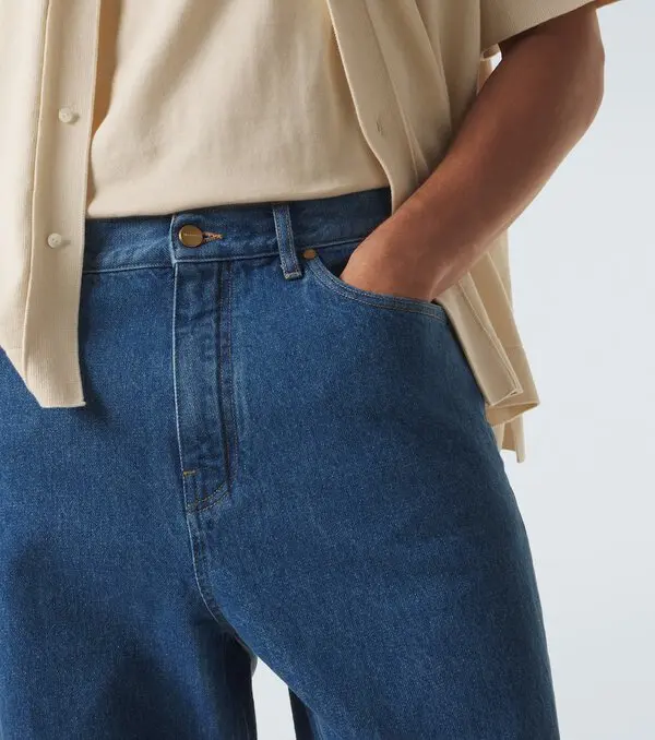 JIL SANDER Straight Leg Jeans In Medium Denim