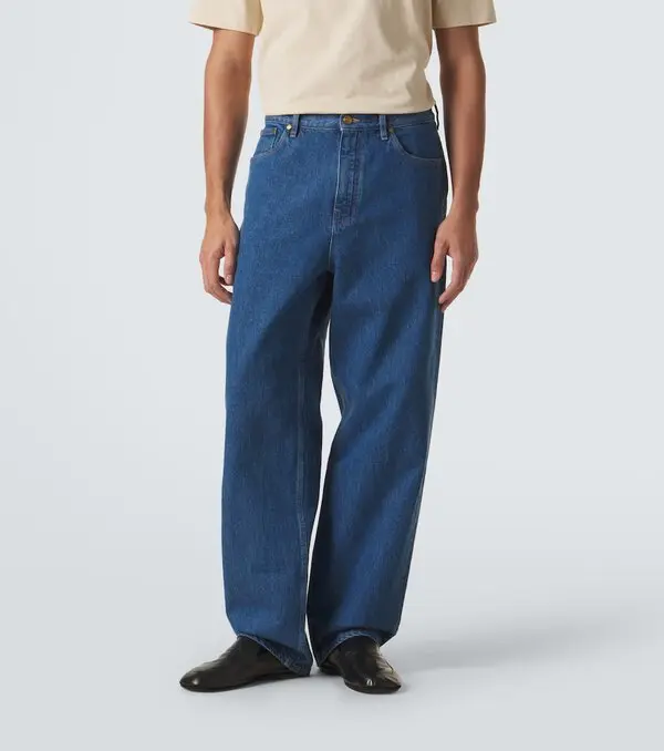 JIL SANDER Straight Leg Jeans In Medium Denim