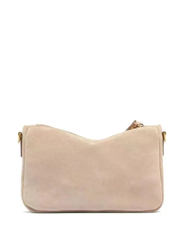 GIANNI CHIARINI Logo-plaque Suede Clutch Bag