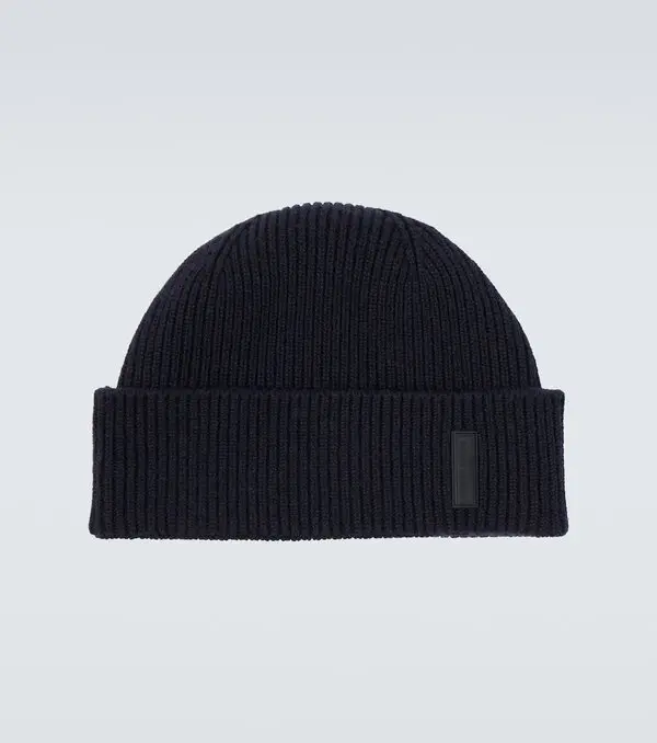 Giorgio Armani Ribbed-knit Cashmere Beanie - Blue