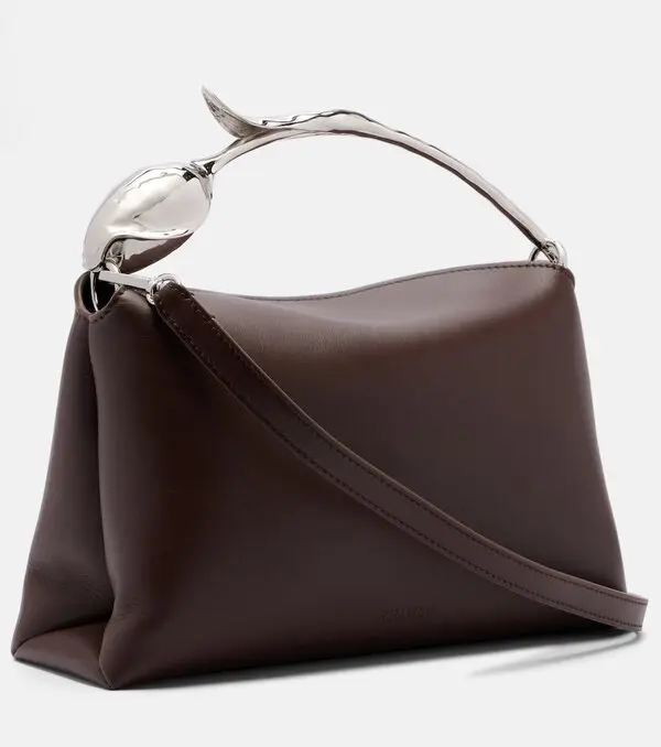 Erdem Bloom Midi Leather Top-handle Bag - Brown
