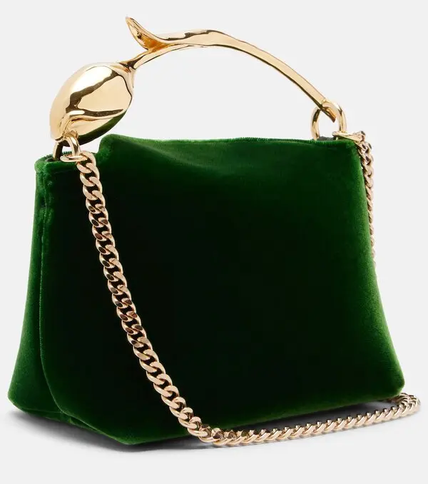 Erdem Bloom Micro Velvet Top-handle Bag - Green