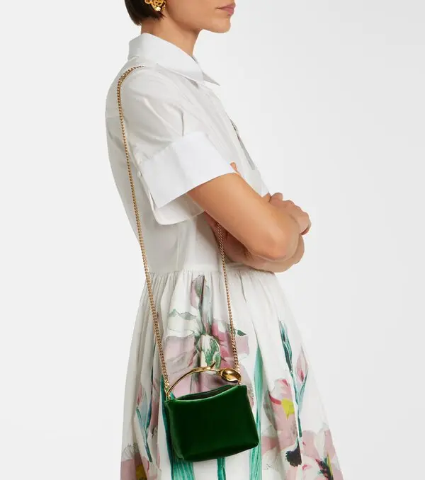 Erdem Bloom Micro Velvet Top-handle Bag - Green