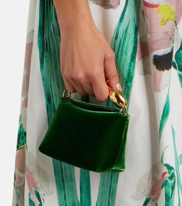 Erdem Bloom Micro Velvet Top-handle Bag - Green