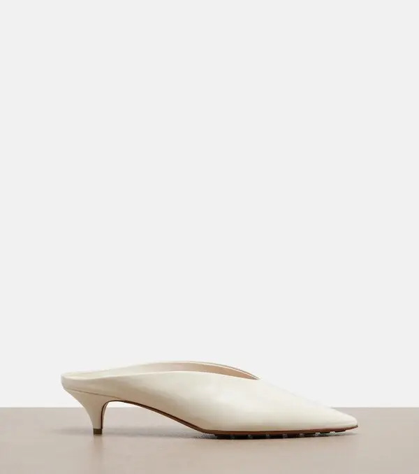 Bottega Veneta Leather Mules - White