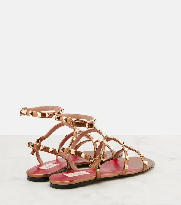 Valentino Garavani Rockstud Metallic Leather Sandals