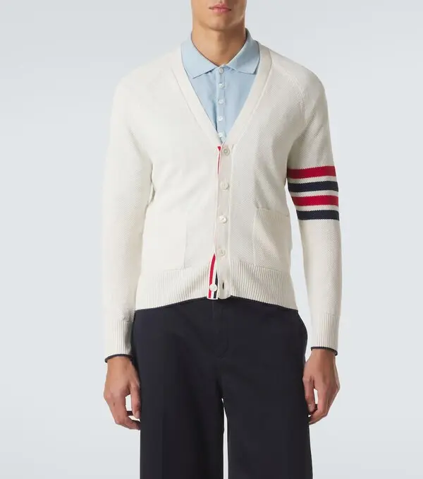 Thom Browne 4-bar Cardigan - White