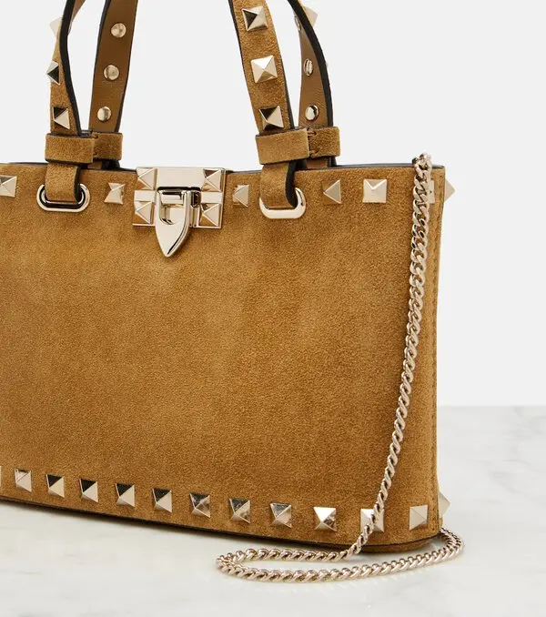 Valentino Garavani Rockstud Mini Suede Top-handle Bag