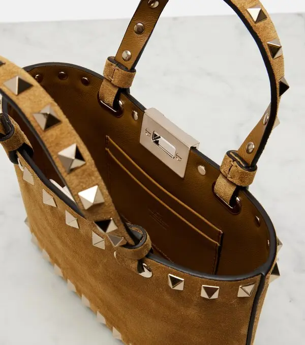 Valentino Garavani Rockstud Mini Suede Top-handle Bag