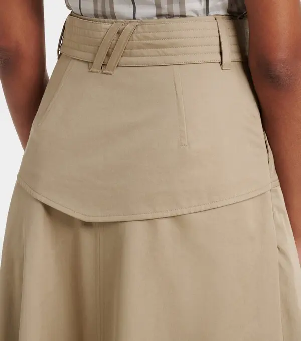 Burberry Asymmetrical Cotton Midi Skirt