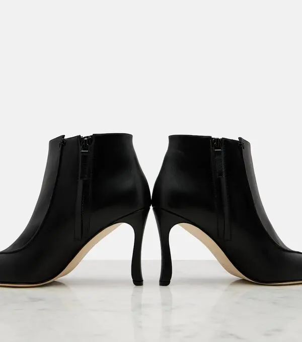 Manolo Blahnik Milleta Leather Ankle Boots